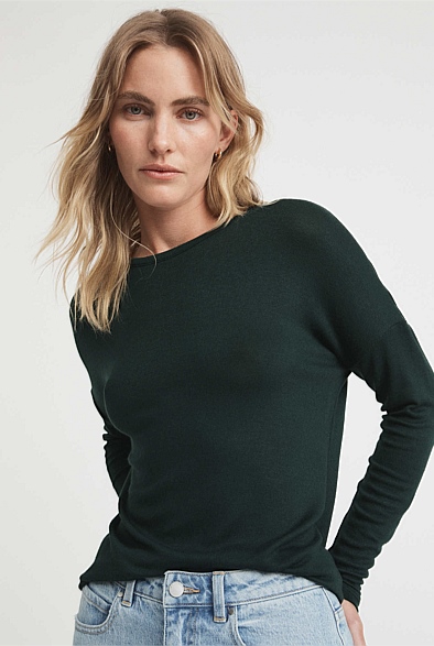 Atlantic Drop Shoulder Long Sleeve - Women's Long Sleeve Tops | Witchery