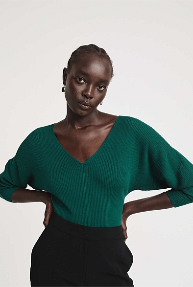 Fern Sculpted Sleeve Knit - Women's Evening Tops | Witchery