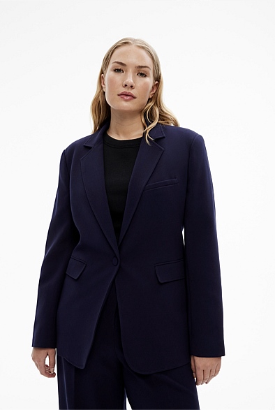 Blue Night Classic Single-Breasted Blazer - Women's Blazers | Witchery