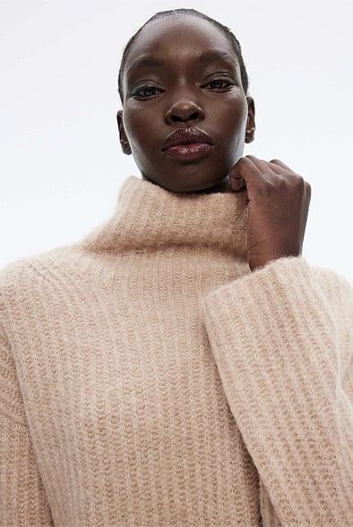 Pebble Mock Neck Slouch Knit - Women's Sweaters | Witchery