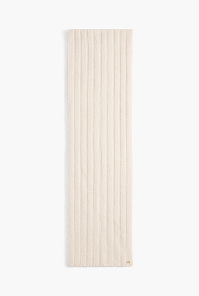 Cream Wide Rib Knit Scarf - Women's Scarves & Wraps | Witchery