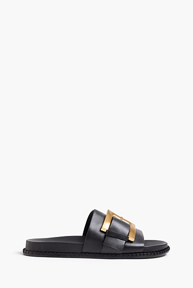 Black Peyton Buckle Slide - Women's Sandals Slides & Thongs | Witchery
