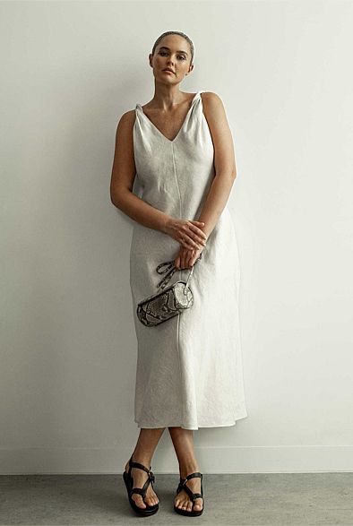 Stone Yd Twist Strap Midi Dress Womens Casual Dresses Witchery