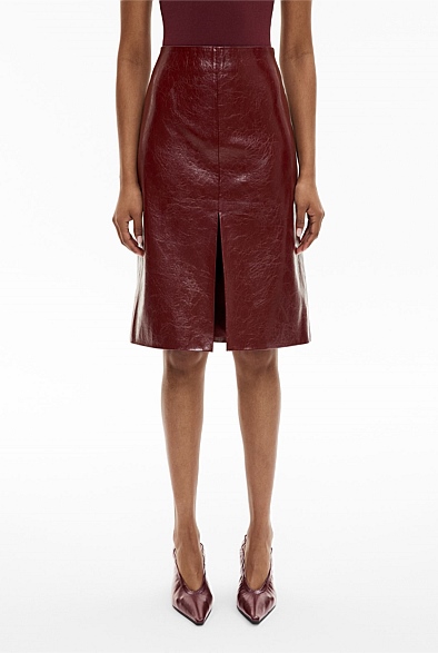 Bordeaux Front Split Midi Skirt - Women's Midi Skirts | Witchery