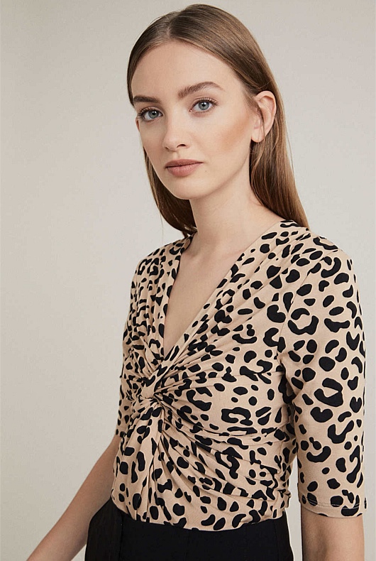 Print Knot Front Top