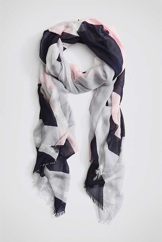 Dusty Pink Geo Modal Scarf - Women's Scarves & Wraps | Witchery