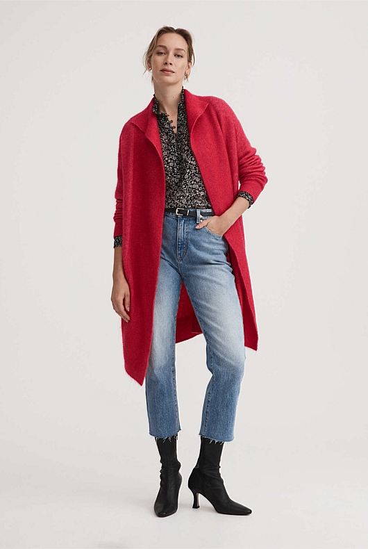 Cherry Lofty Long Line Cardigan - Women's Cardigans | Witchery