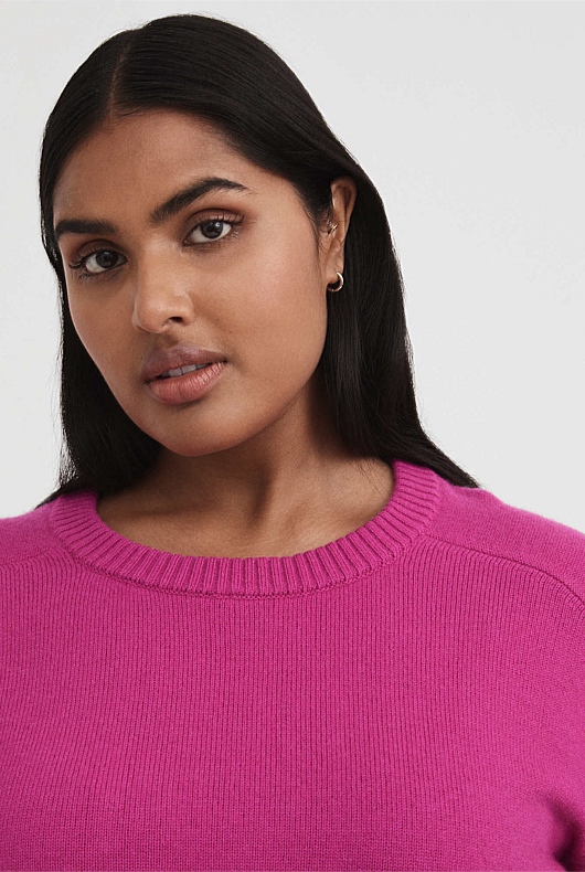 Mulberry Drop Shoulder Crew Knit - Women's Crew Neck Jumpers | Witchery