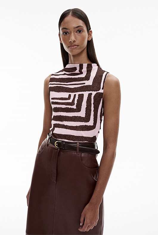 Pink Punch Column Mesh Top - Women's Sleeveless Tops | Witchery