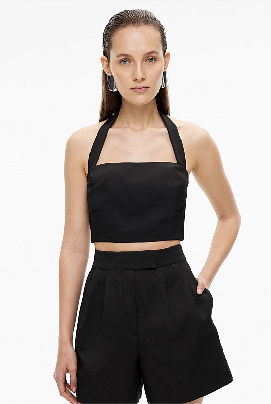 Black Halter Bustier - Women's Evening Tops | Witchery