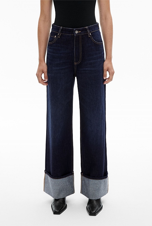 Raw Denim Cuffed Denim Jean - Women's Matching Sets | Witchery