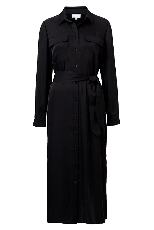 Black Twill Utility Dress - Women's Midi Dresses | Witchery