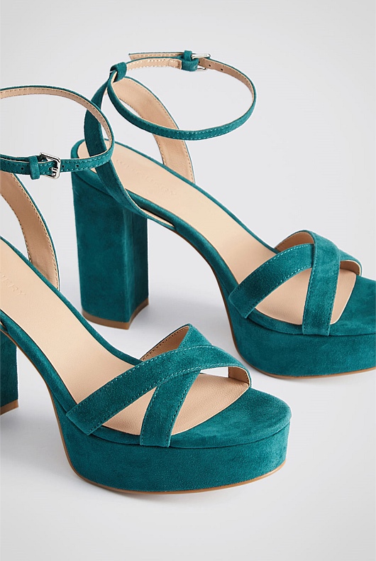 Dark Teal Evie Suede Heel - Women's Heels | Witchery