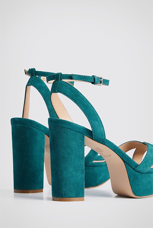Dark Teal Evie Suede Heel - Women's Heels | Witchery