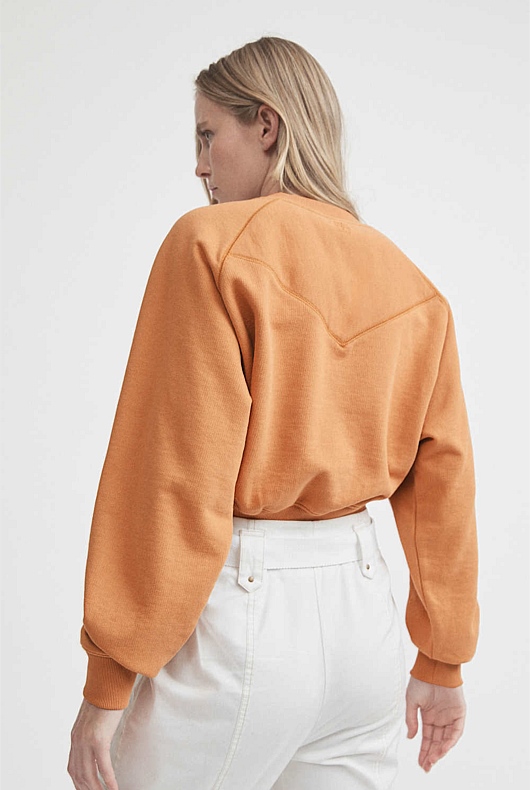 Ochre Raglan Crop Sweat - Women's Sweaters | Witchery
