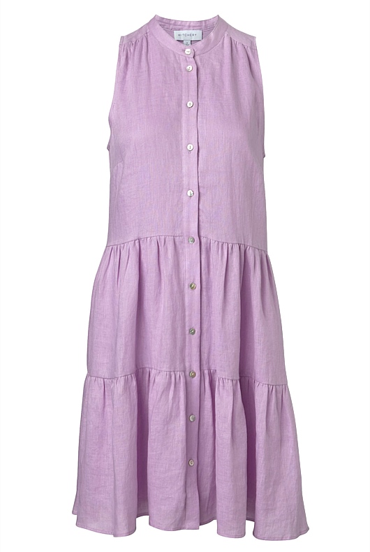 Lilac Button Trapeze Dress - Women's Mini Dresses | Witchery