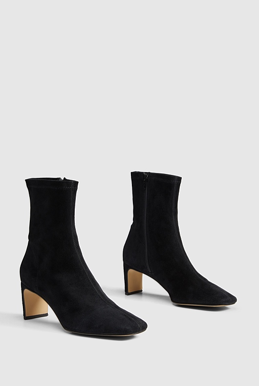 Black Aviva Suede Boot - Women's Workwear Shoes | Witchery