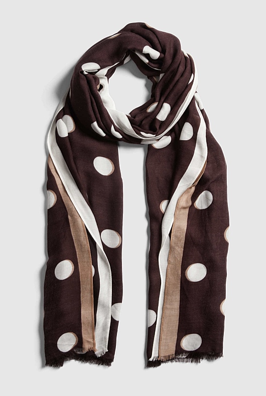 Burgundy Shadow Spot Scarf - Women's Scarves & Wraps | Witchery