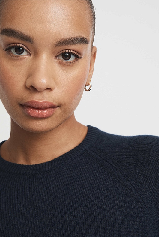 Regatta Blue Crew Neck Slouch Knit - Women's Sweaters | Witchery