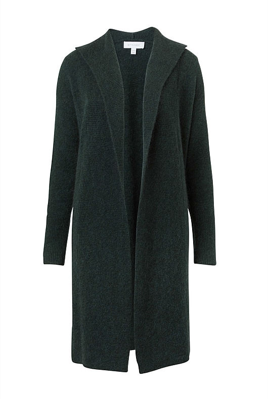 Bottle Green Lofty Long Line Cardigan - Women's Cardigans | Witchery