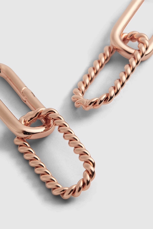 Rose Gold Twist Link Earring - Women's Earrings | Witchery