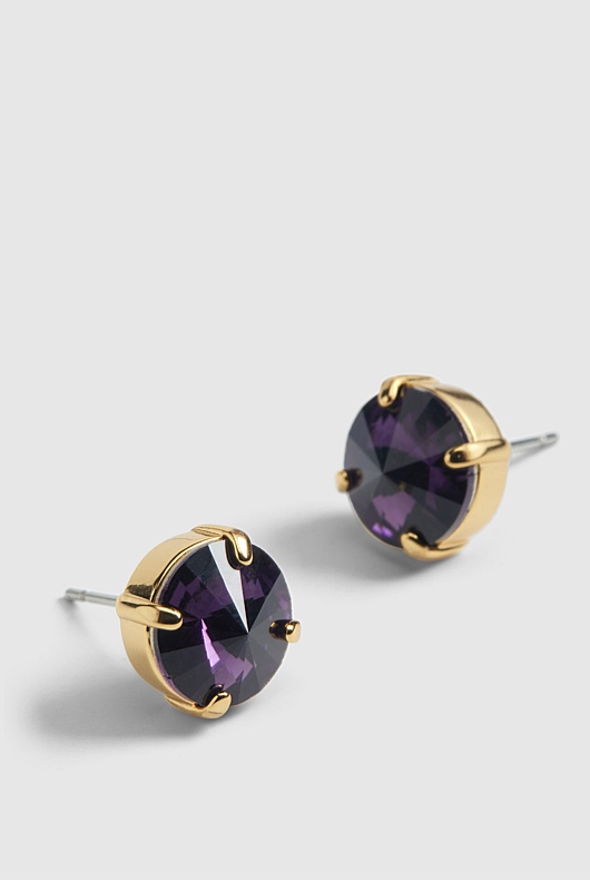 Soft Gold Round Crystal Studs - Women's Earrings | Witchery