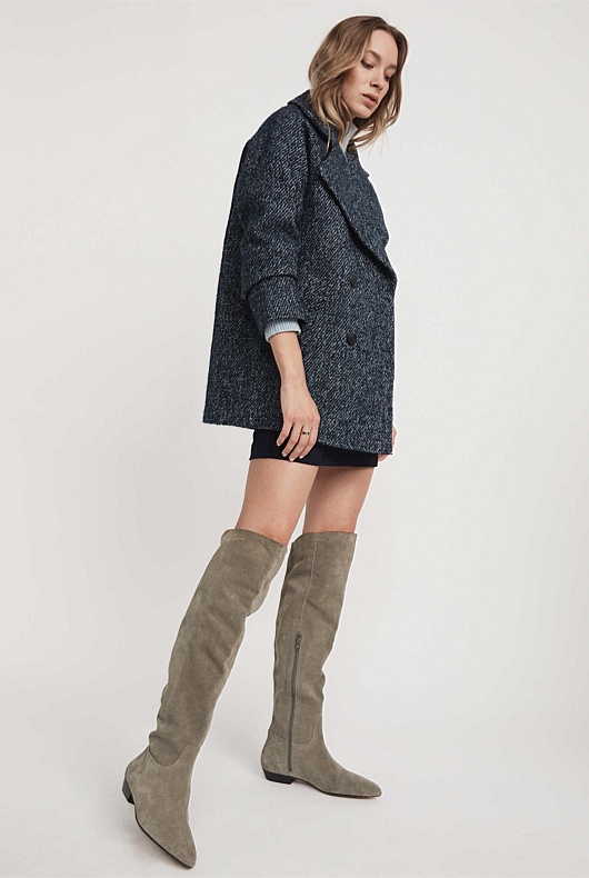 Taupe Delphi Suede Boot - Women's Workwear Shoes | Witchery