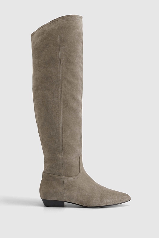 Taupe Delphi Suede Boot - Women's Workwear Shoes | Witchery