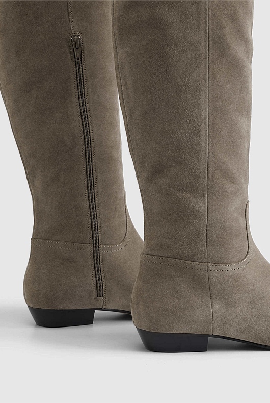 Taupe Delphi Suede Boot - Women's Workwear Shoes | Witchery