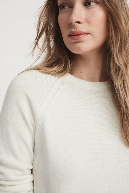 Winter White Crew Neck Slouch Knit - Women's Crew Neck Jumpers | Witchery