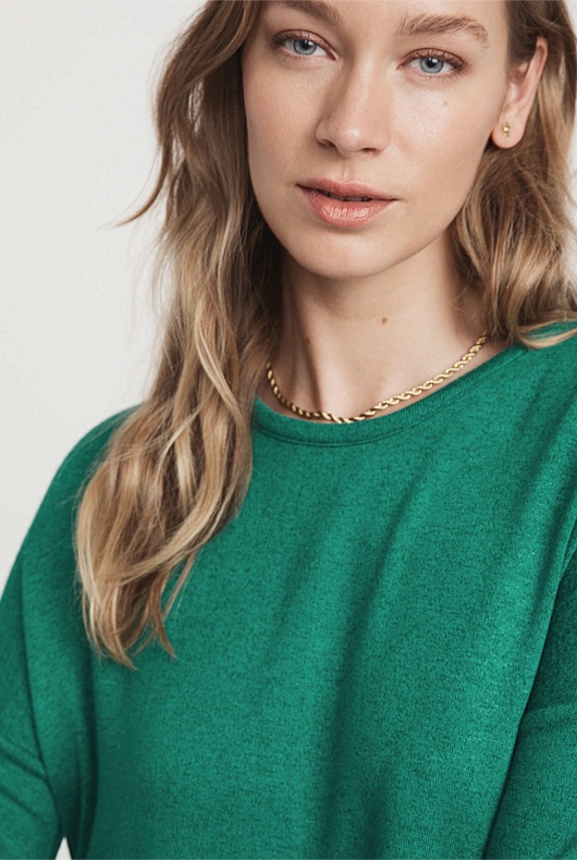 Malachite Drop Shoulder Long Sleeve Womens Long Sleeve Tops Witchery