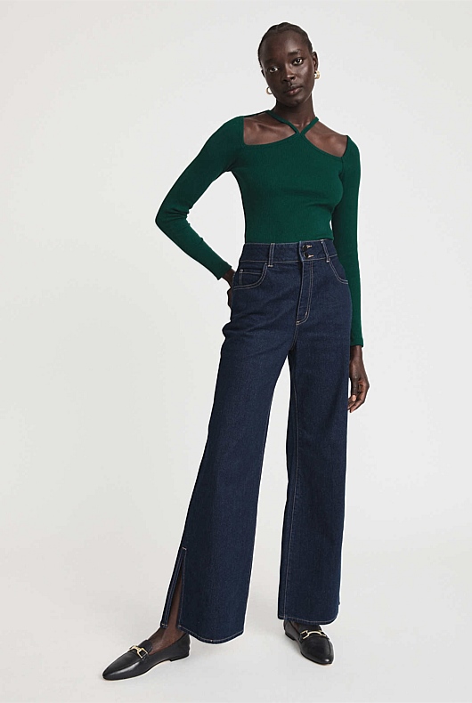 Fern Cotton Halter Long Sleeve Top Womens Long Sleeve Tops Witchery