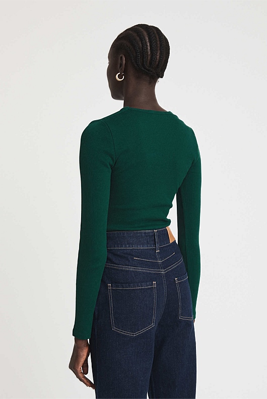 Fern Cotton Halter Long Sleeve Top Womens Long Sleeve Tops Witchery