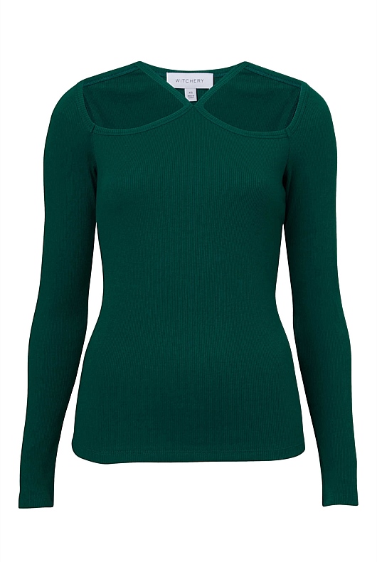 Fern Cotton Halter Long Sleeve Top Womens Long Sleeve Tops Witchery