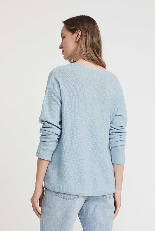 Mist Blue Seed Stitch Knit - Women's Sweaters | Witchery