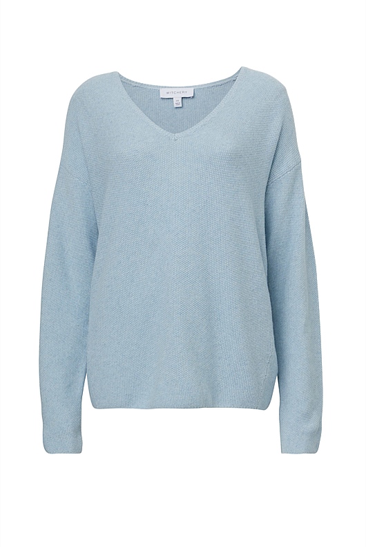 Mist Blue Seed Stitch Knit - Women's Sweaters | Witchery