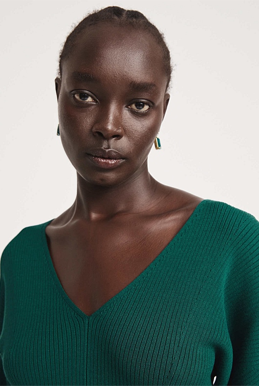 Fern Sculpted Sleeve Knit - Women's Evening Tops | Witchery