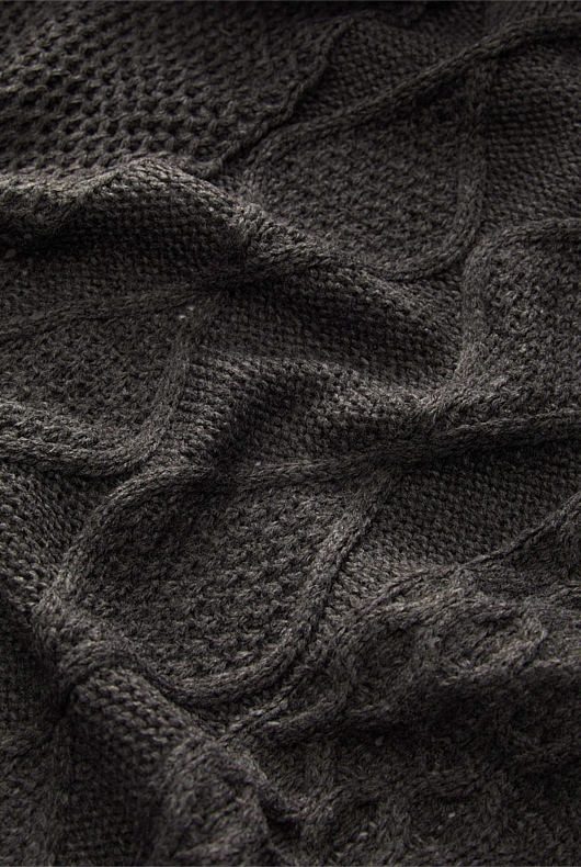 Charcoal Patchwork Cable Knit Scarf - Women's Scarves & Wraps | Witchery