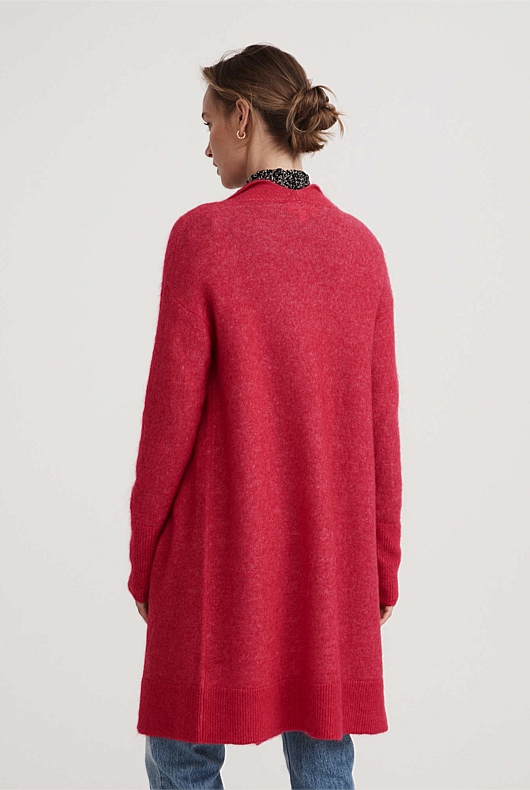 Cherry Lofty Long Line Cardigan - Women's Cardigans | Witchery