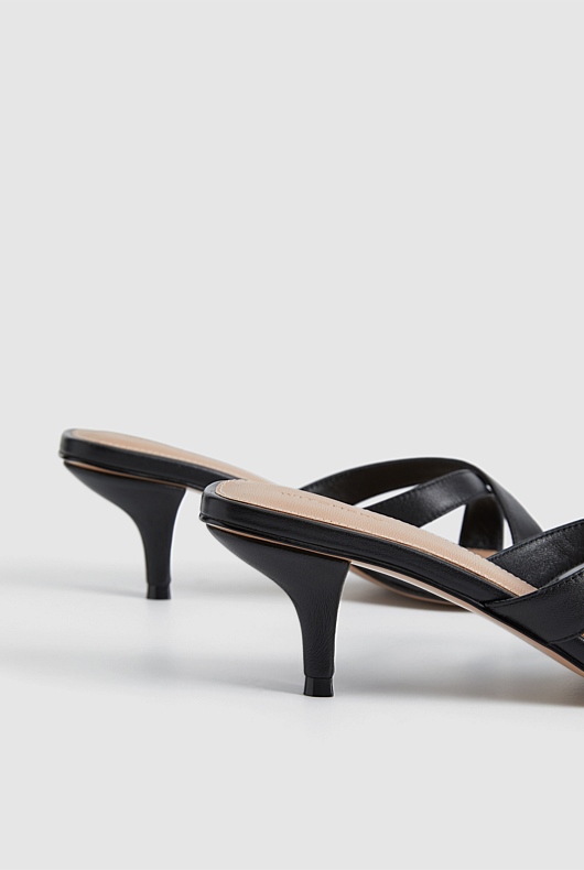 Black Harley Leather Heel - Women's Heels | Witchery