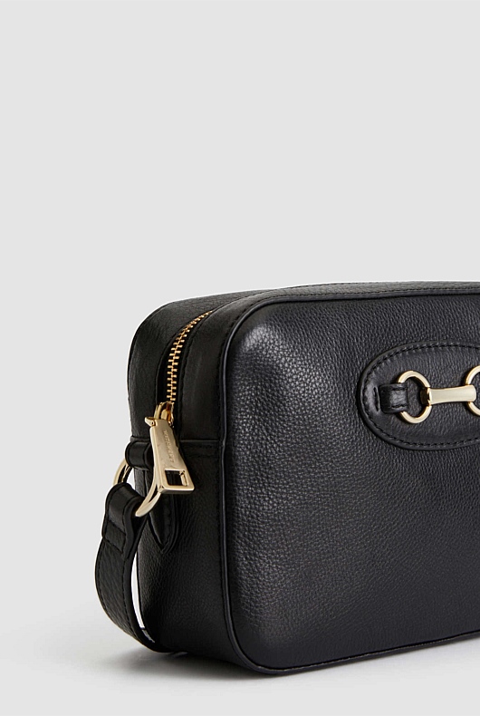 Black Uma Leather Camera Bag - Women's Leather Bags | Witchery