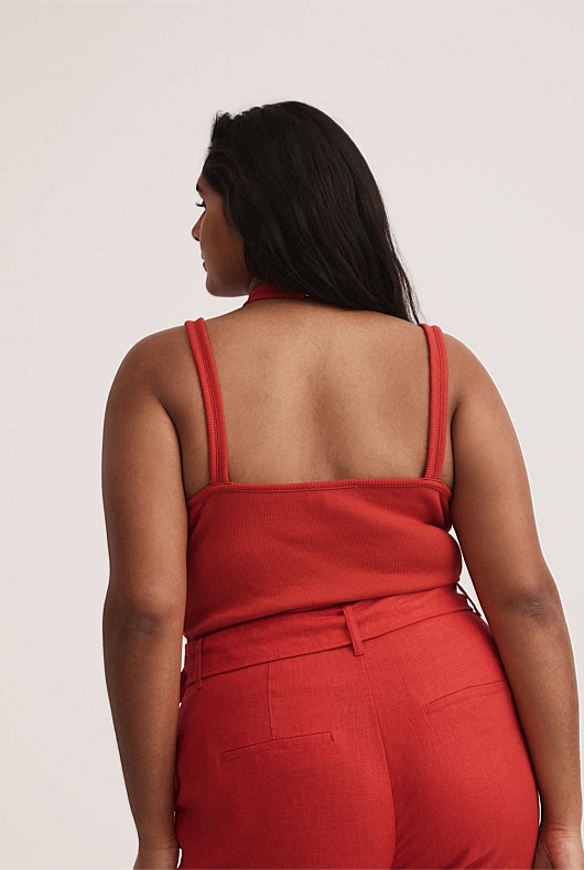Tangelo Cotton Rib Strap Tank - Women's Camisoles | Witchery