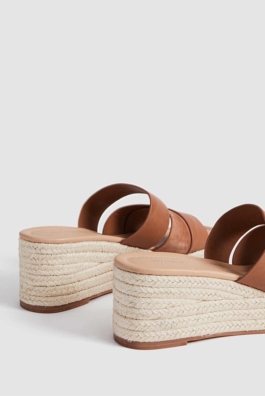 Autumn Brown Bermuda Leather Wedge - Women's Espadrilles & Wedges ...