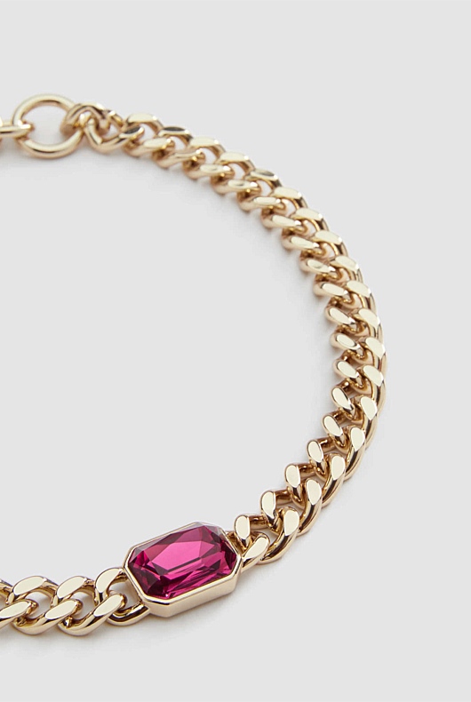 Fuchsia Crystal Chain Necklace - Women's Necklaces | Witchery
