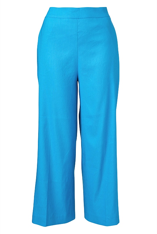 Cyan Stretch Linen Blend Pant - Women's High Waisted Pants | Witchery