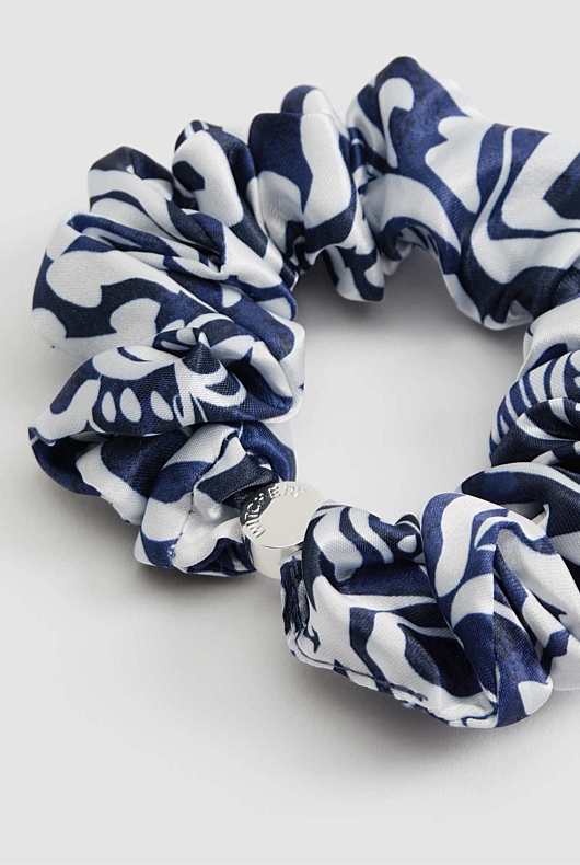 Indigo Blue Recycled Printed Scrunchie - Women's Hair Accessories ...