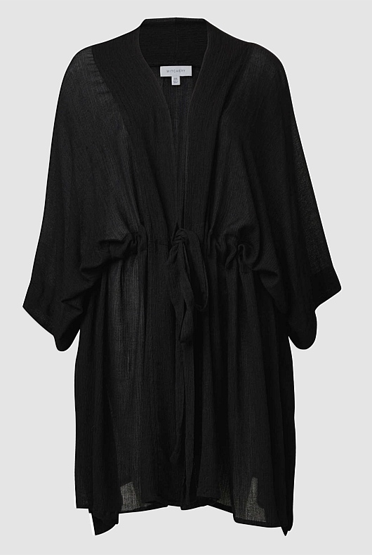 Black Crinkle Wrap Kaftan - Women's Scarves & Wraps | Witchery
