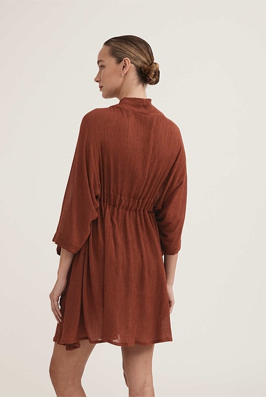 Burnt Red Crinkle Wrap Kaftan - Women's Accessories | Witchery