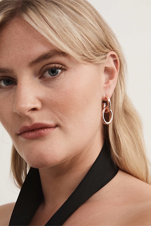 Rose Gold Chain Link Hoops - Women's Earrings | Witchery