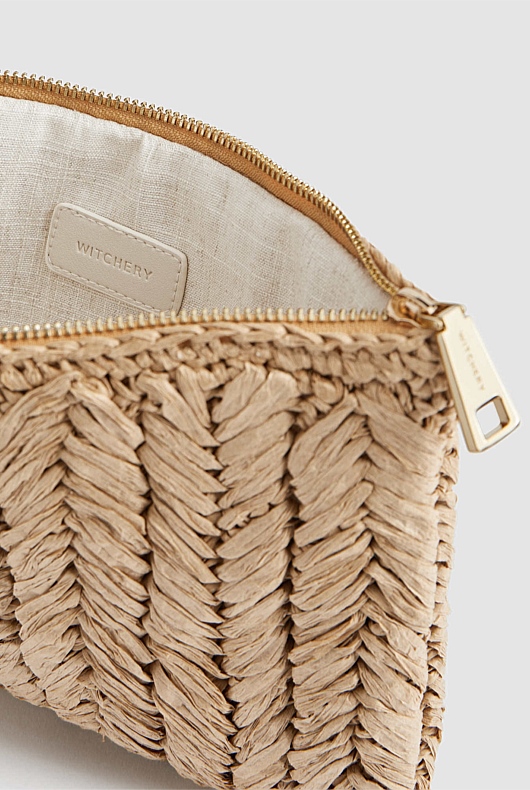 Natural Penny Woven Pouch - Women's Natural Accessories Trend | Witchery
